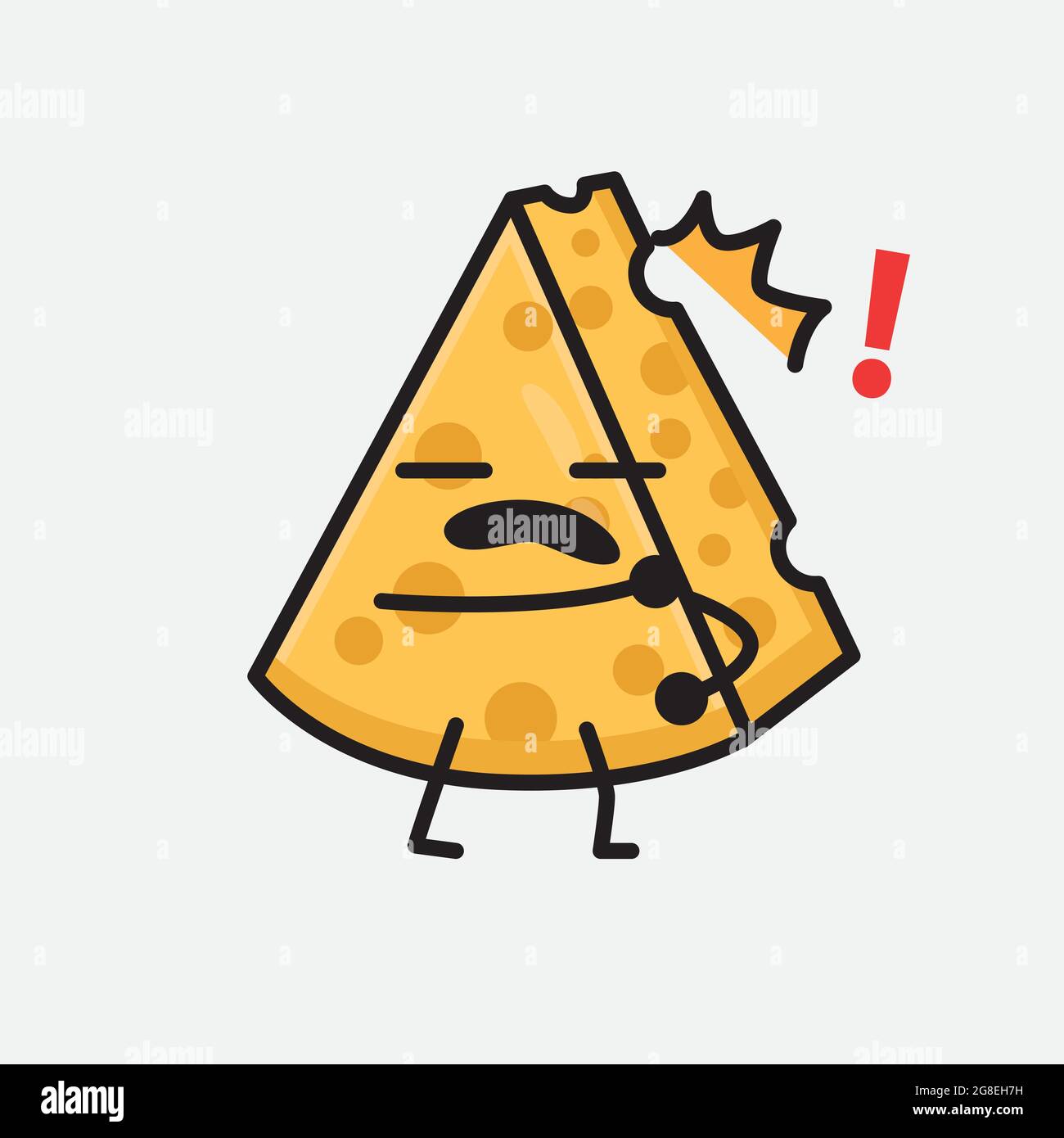 Vector Illustration of Cheese Character with cute face and simple body ...
