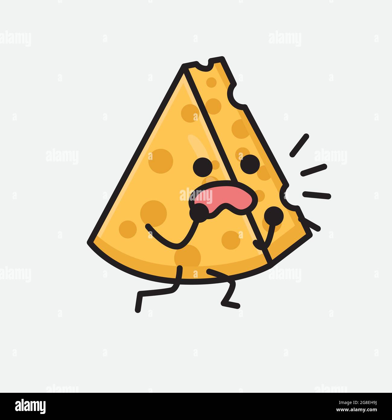 Vector Illustration of Cheese Character with cute face and simple body ...