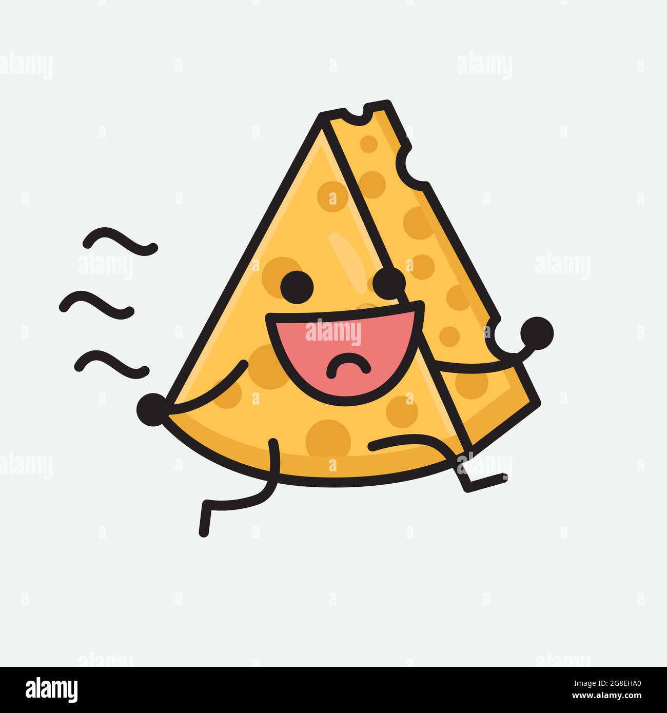 Vector Illustration of Cheese Character with cute face and simple body ...