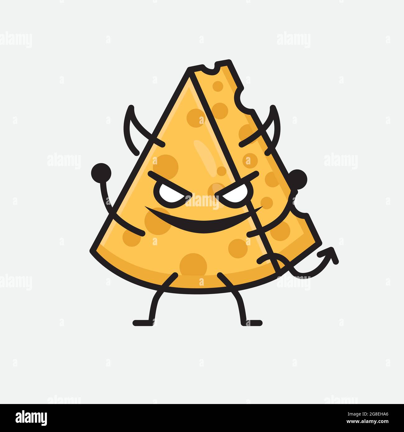 Vector Illustration of Cheese Character with cute face and simple body ...