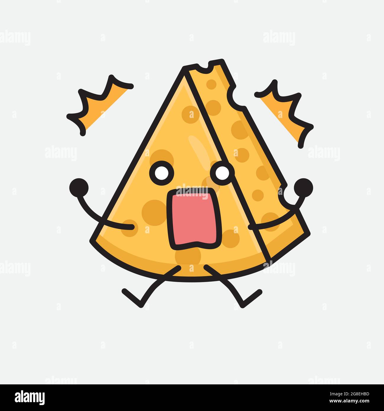 Vector Illustration of Cheese Character with cute face and simple body ...