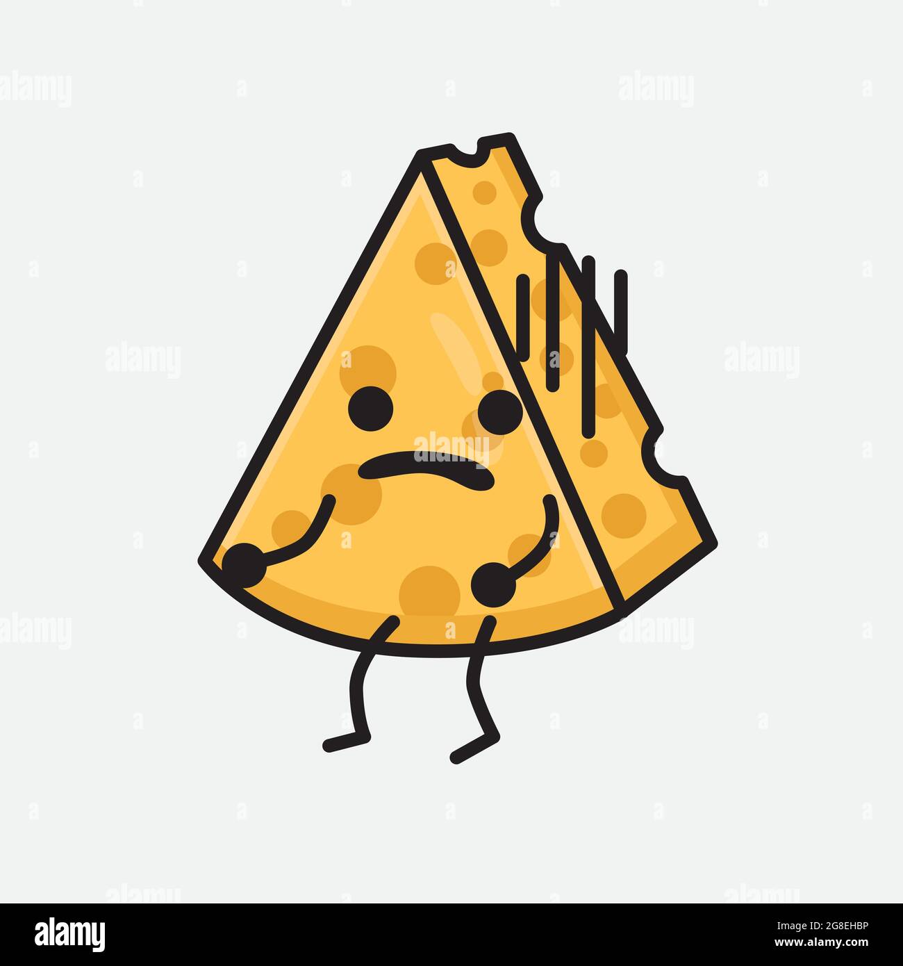 Vector Illustration of Cheese Character with cute face and simple body ...