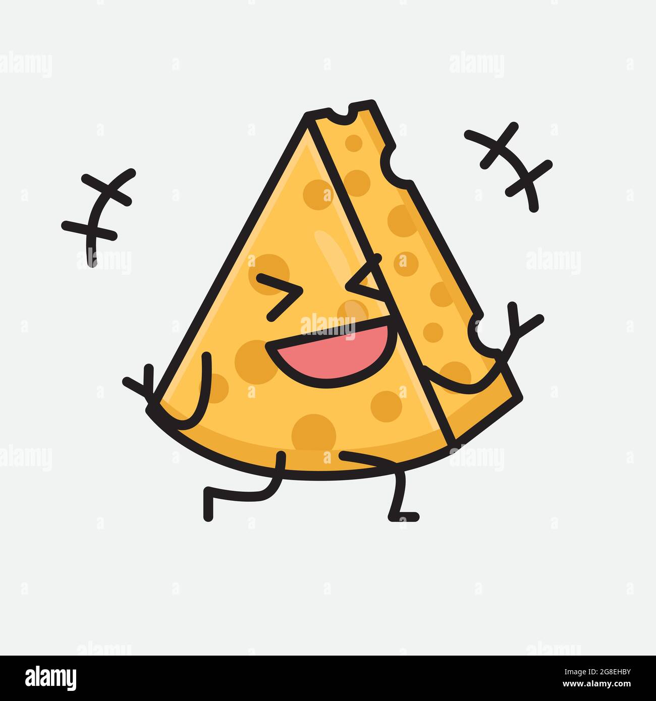 Vector Illustration of Cheese Character with cute face and simple body ...