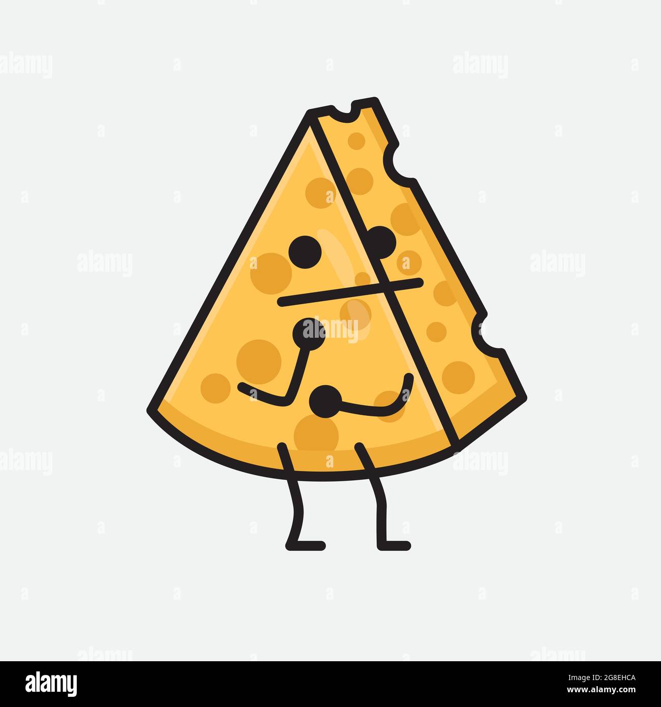 Vector Illustration of Cheese Character with cute face and simple body ...