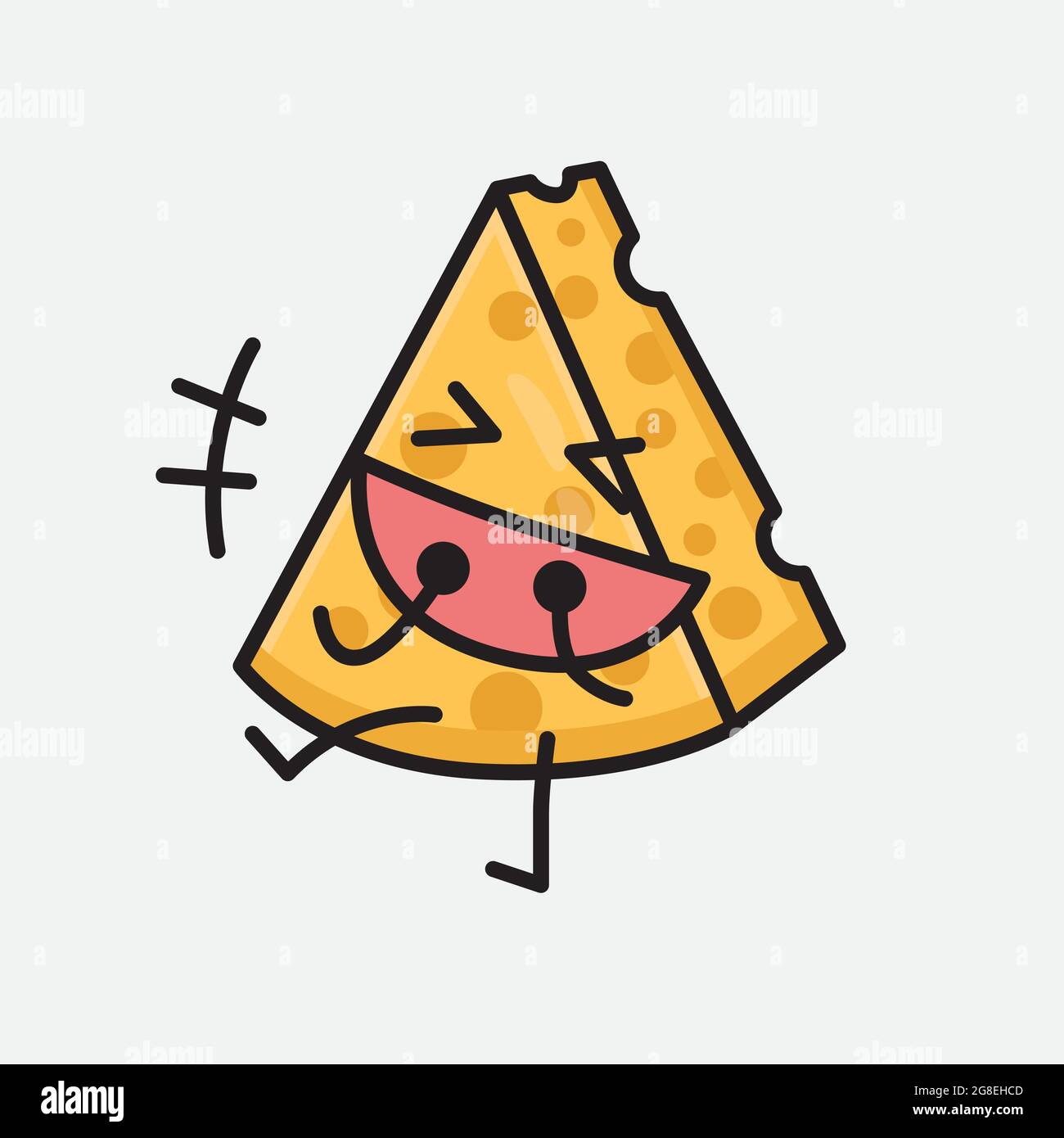 Vector Illustration of Cheese Character with cute face and simple body ...