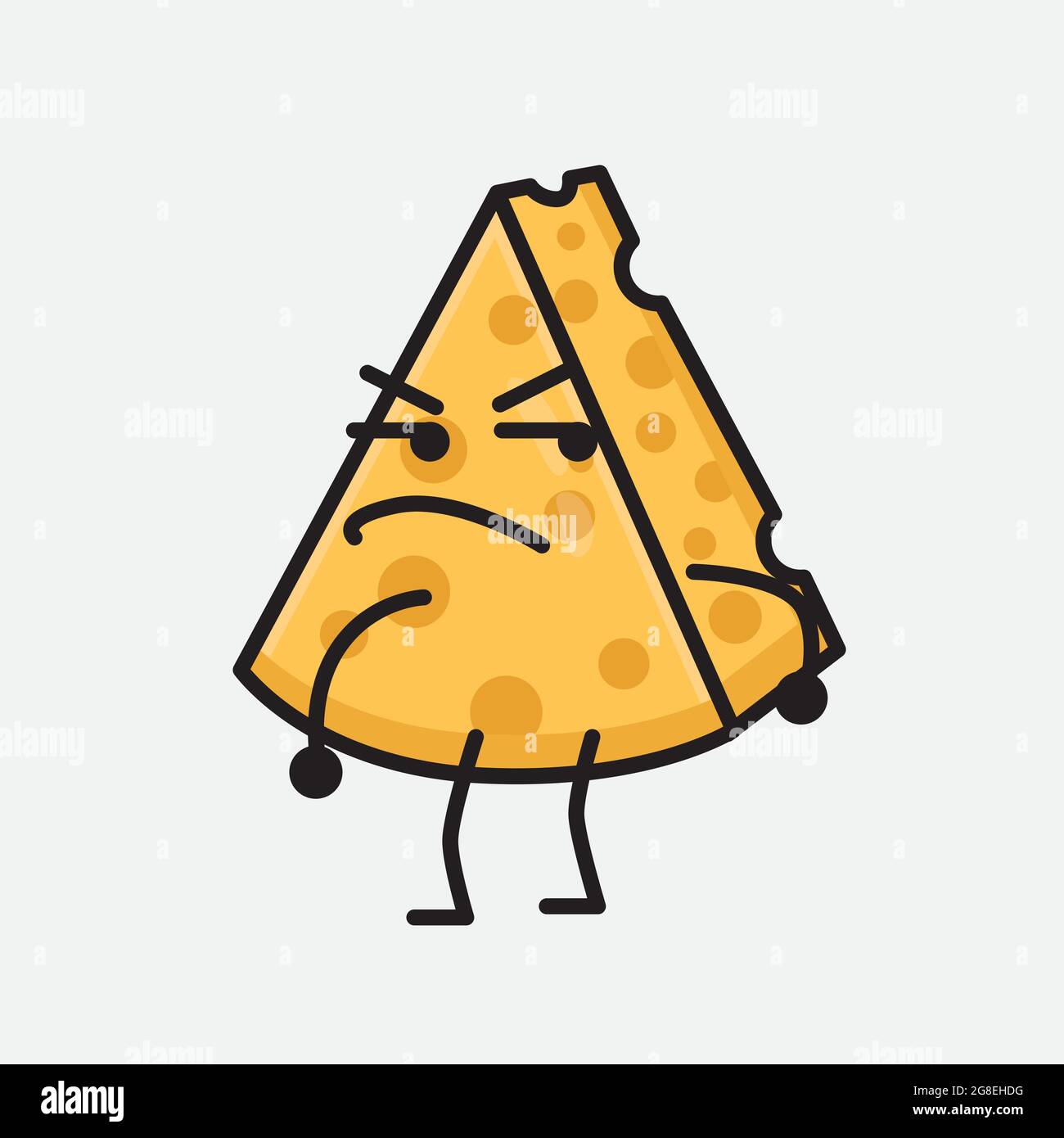 Vector Illustration of Cheese Character with cute face and simple body ...