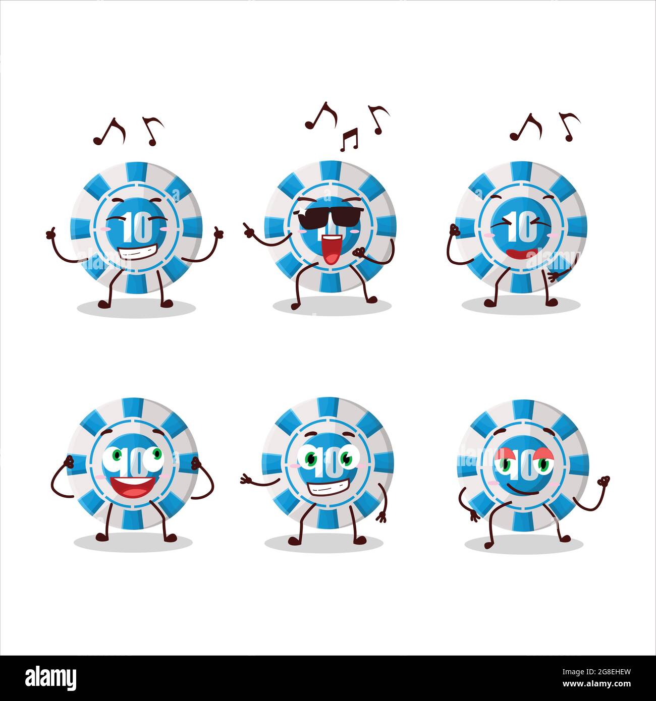 An image of 10 dollar casino chip dancer cartoon character enjoying the ...