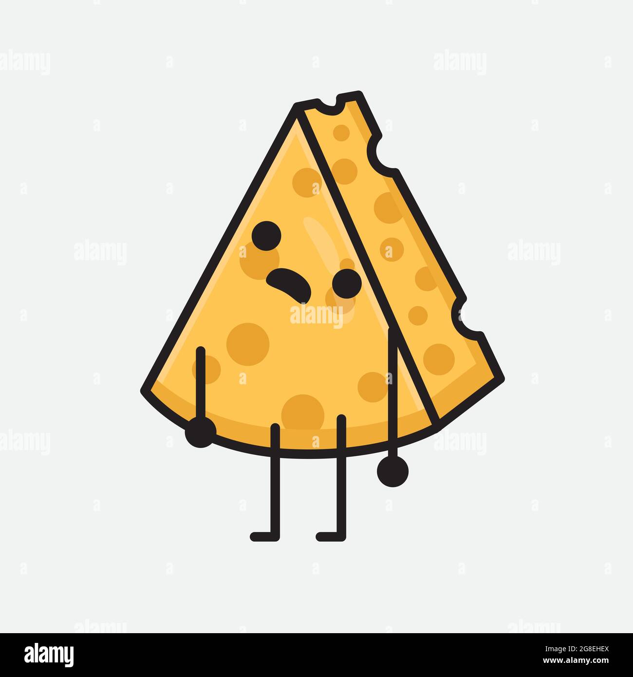 Vector Illustration of Cheese Character with cute face and simple body ...