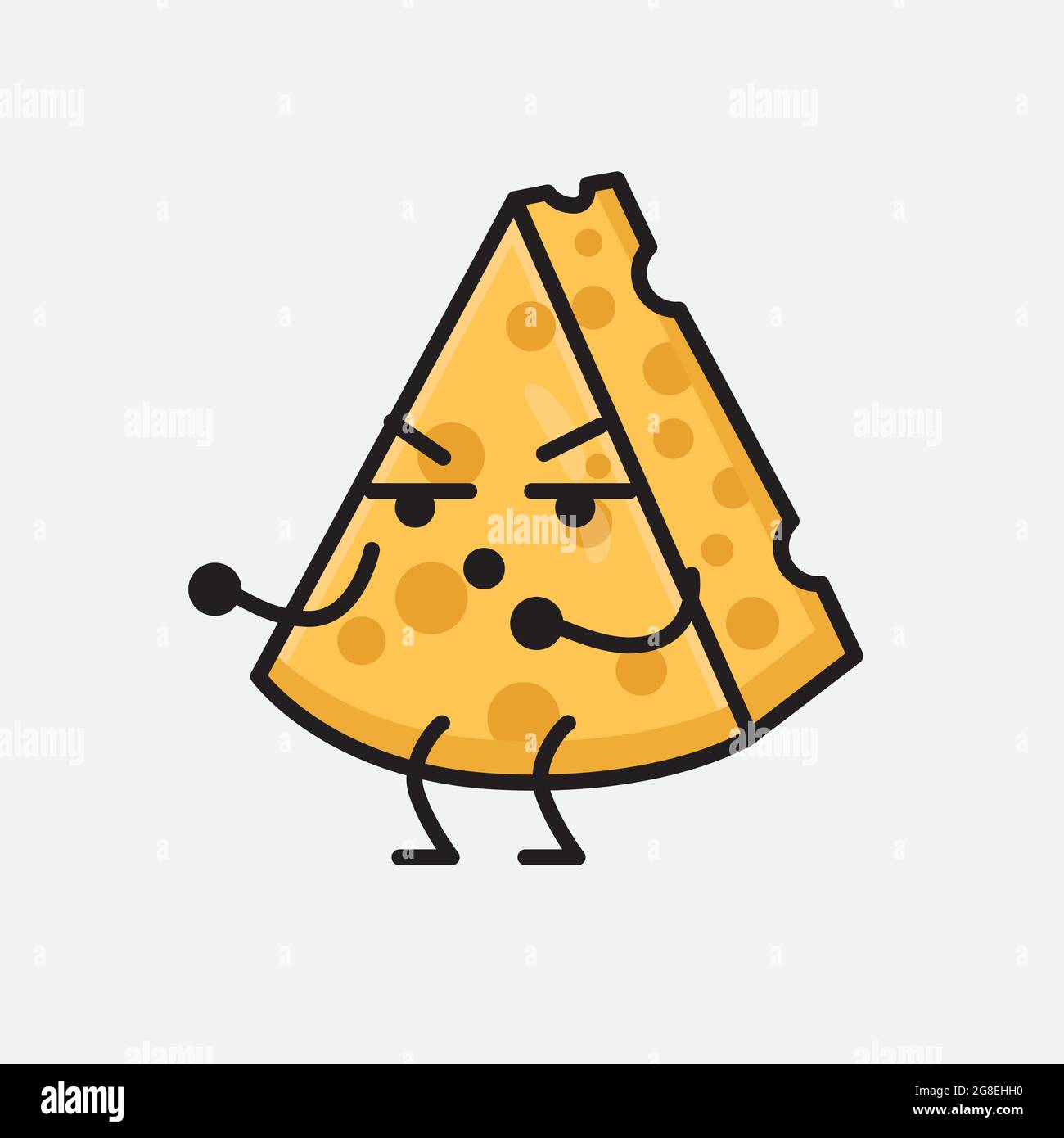 Vector Illustration of Cheese Character with cute face and simple body ...