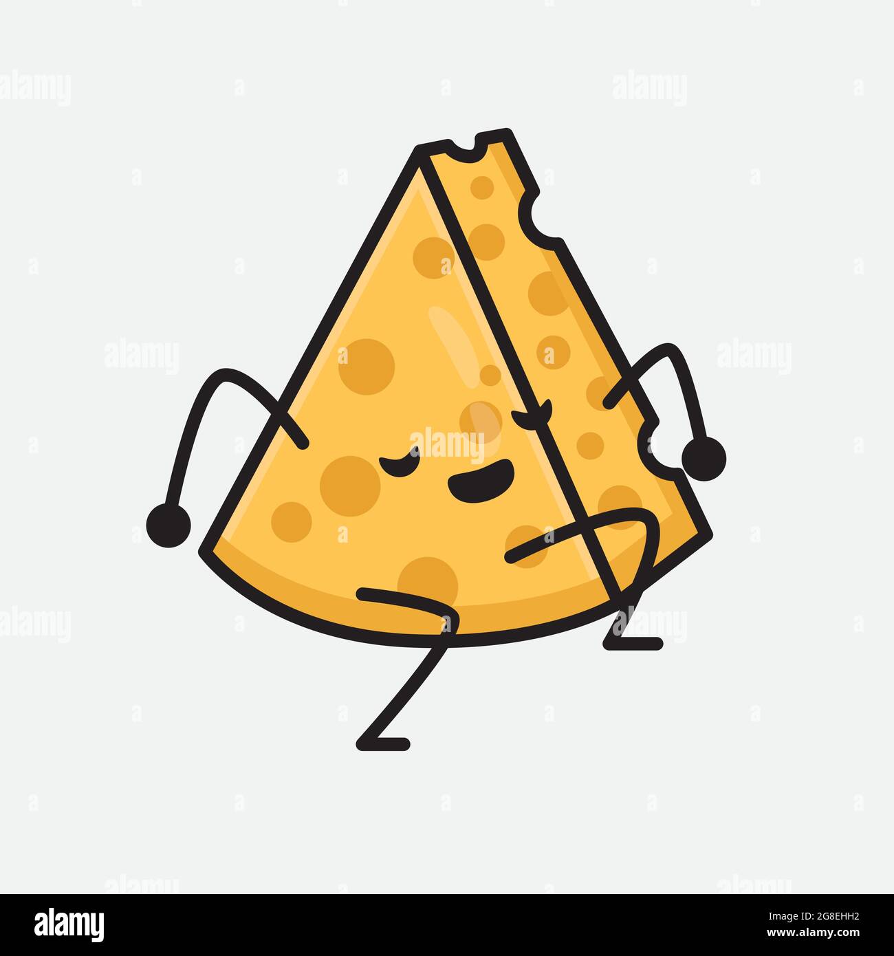Vector Illustration of Cheese Character with cute face and simple body ...