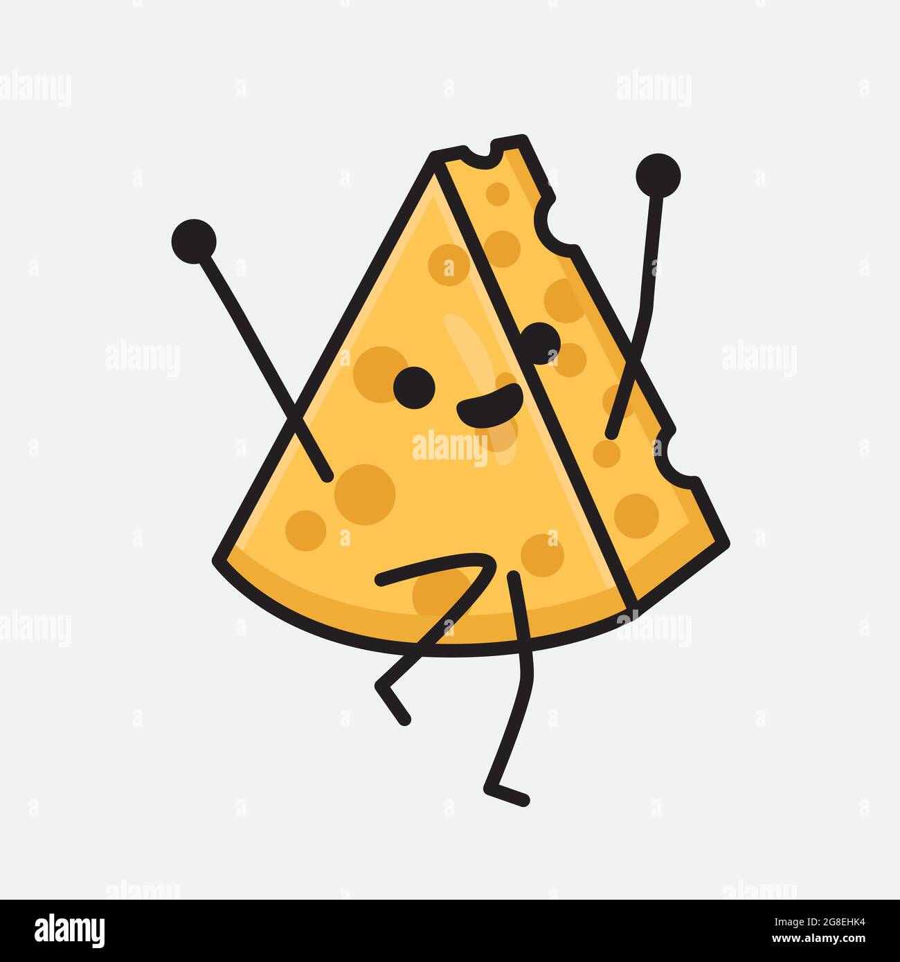 Vector Illustration of Cheese Character with cute face and simple body ...