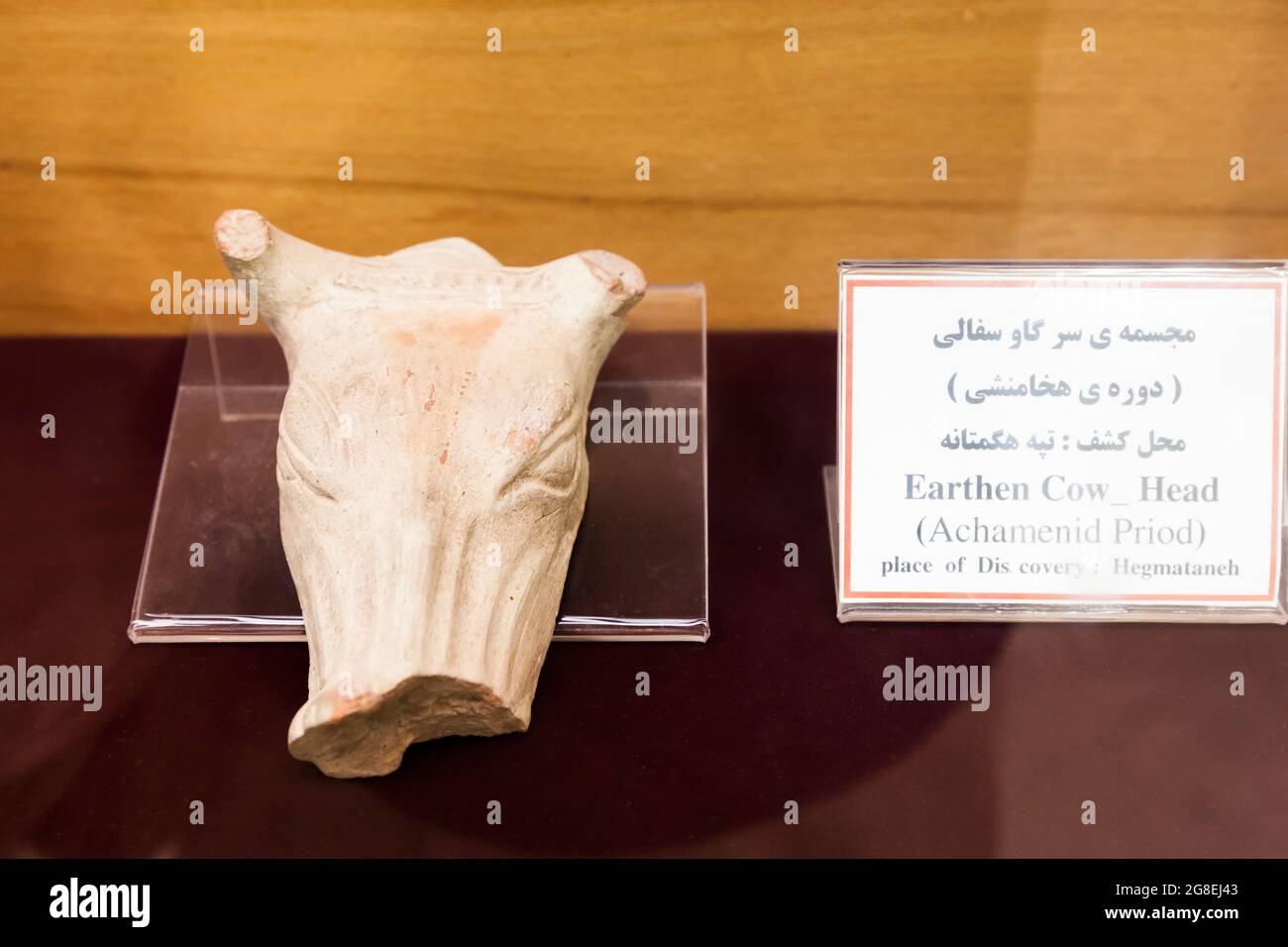 Earthen cow head, Hamadan Archeological Musuem, ancient Ecbatana hill ...