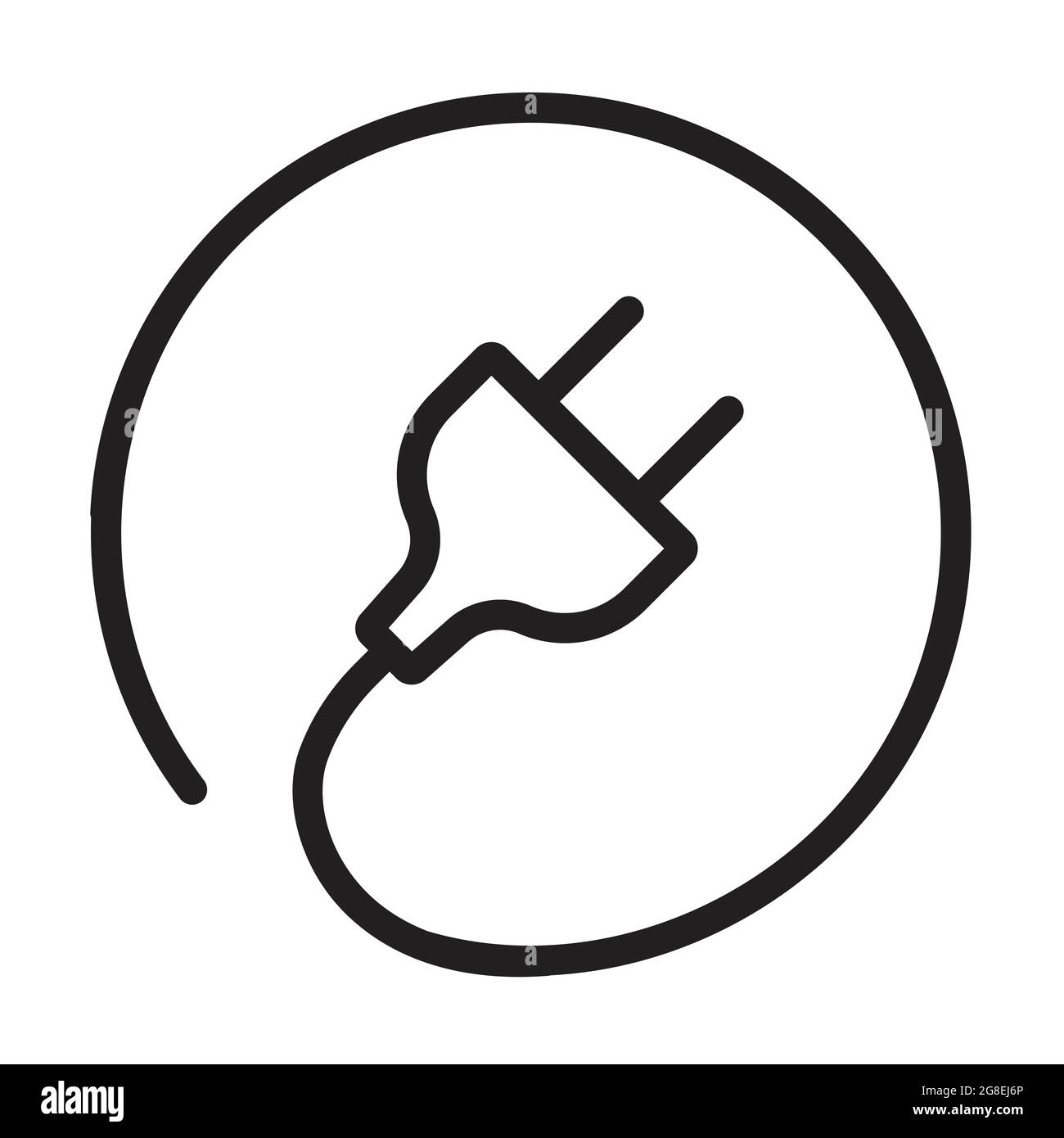 Plug in outline icon vector for graphic design, logo, web site, social ...