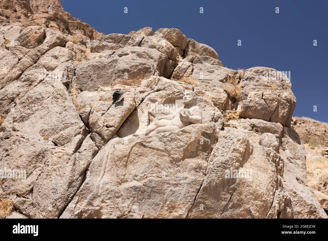 Bisotun(Behistun,Bistun), relief of Heracles, Seleucid Era, on the face ...