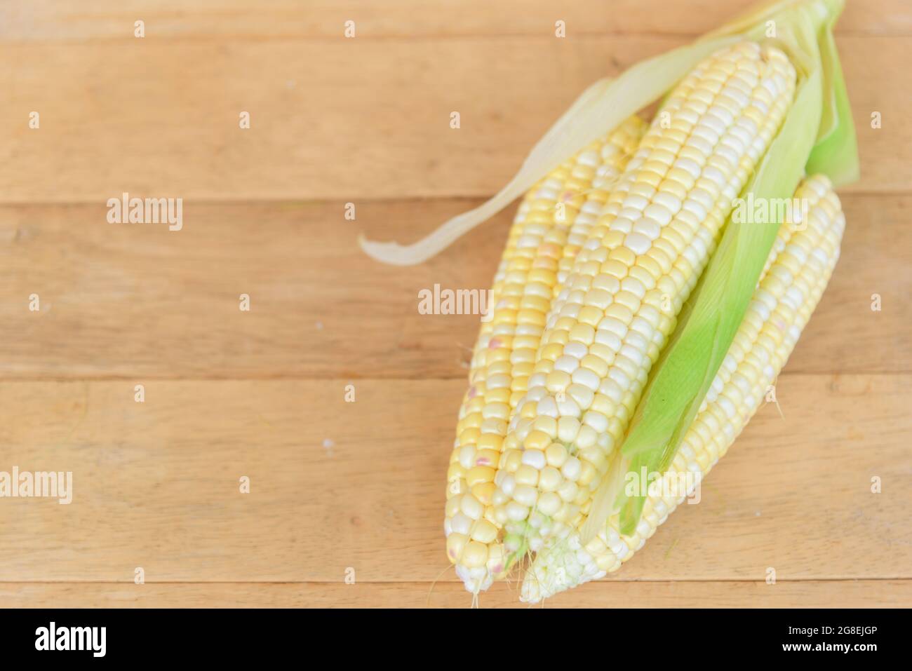 Closeup to Fresh white corn Stock Photo - Alamy