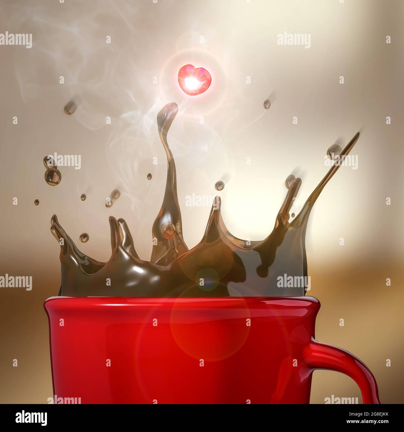 3d red coffee cup splash hi-res stock photography and images - Alamy