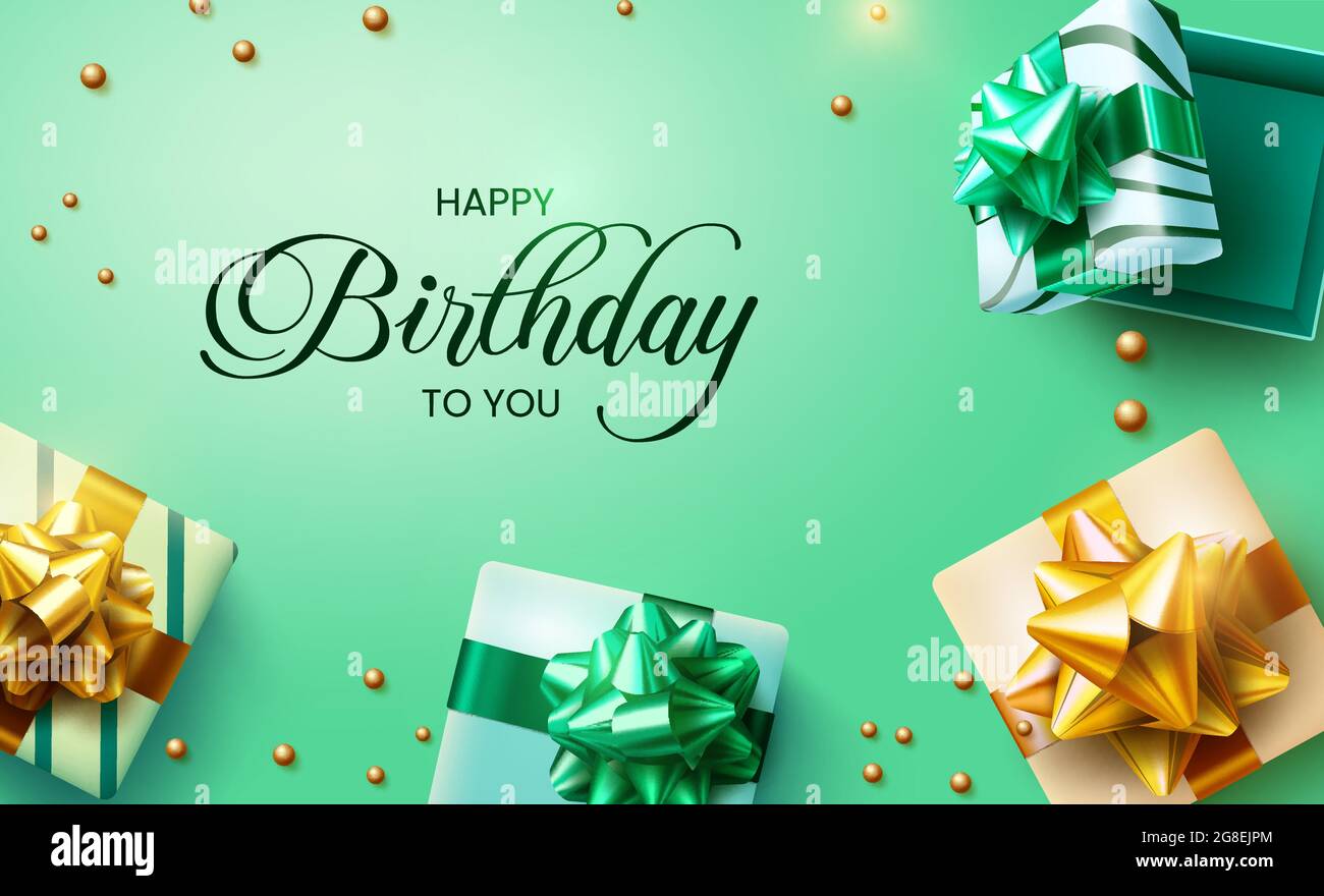 Birthday gifts vector design. Happy birthday to you greeting text with ...