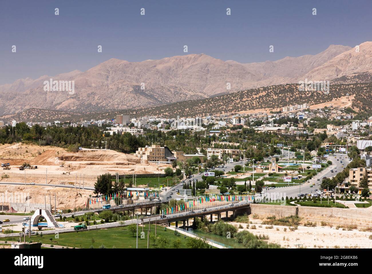 Cityscape of Yasuj on highland, Zagros mountains(Dena range), Yasuj ...