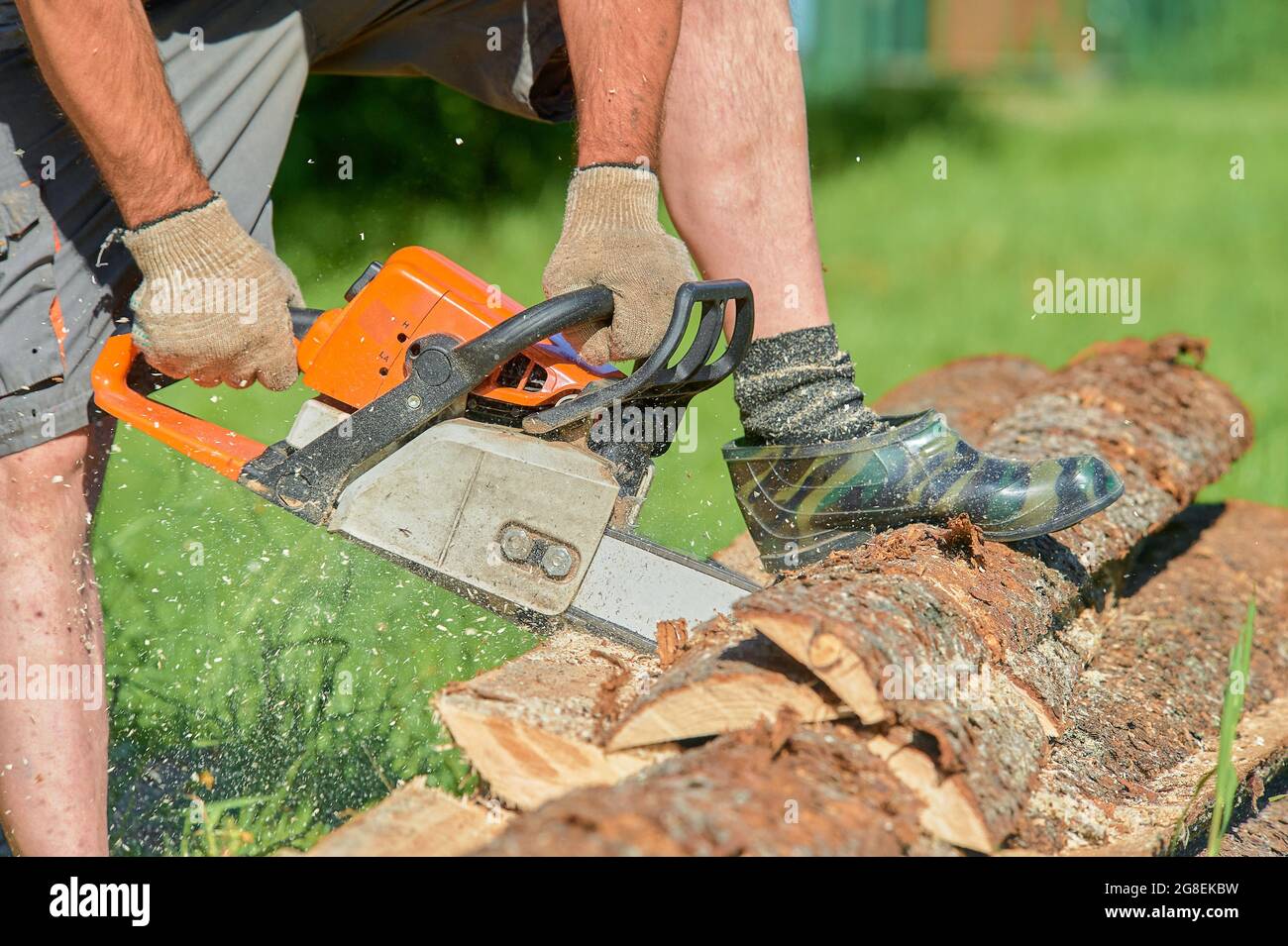 Sawing wood by hand hi-res stock photography and images - Alamy