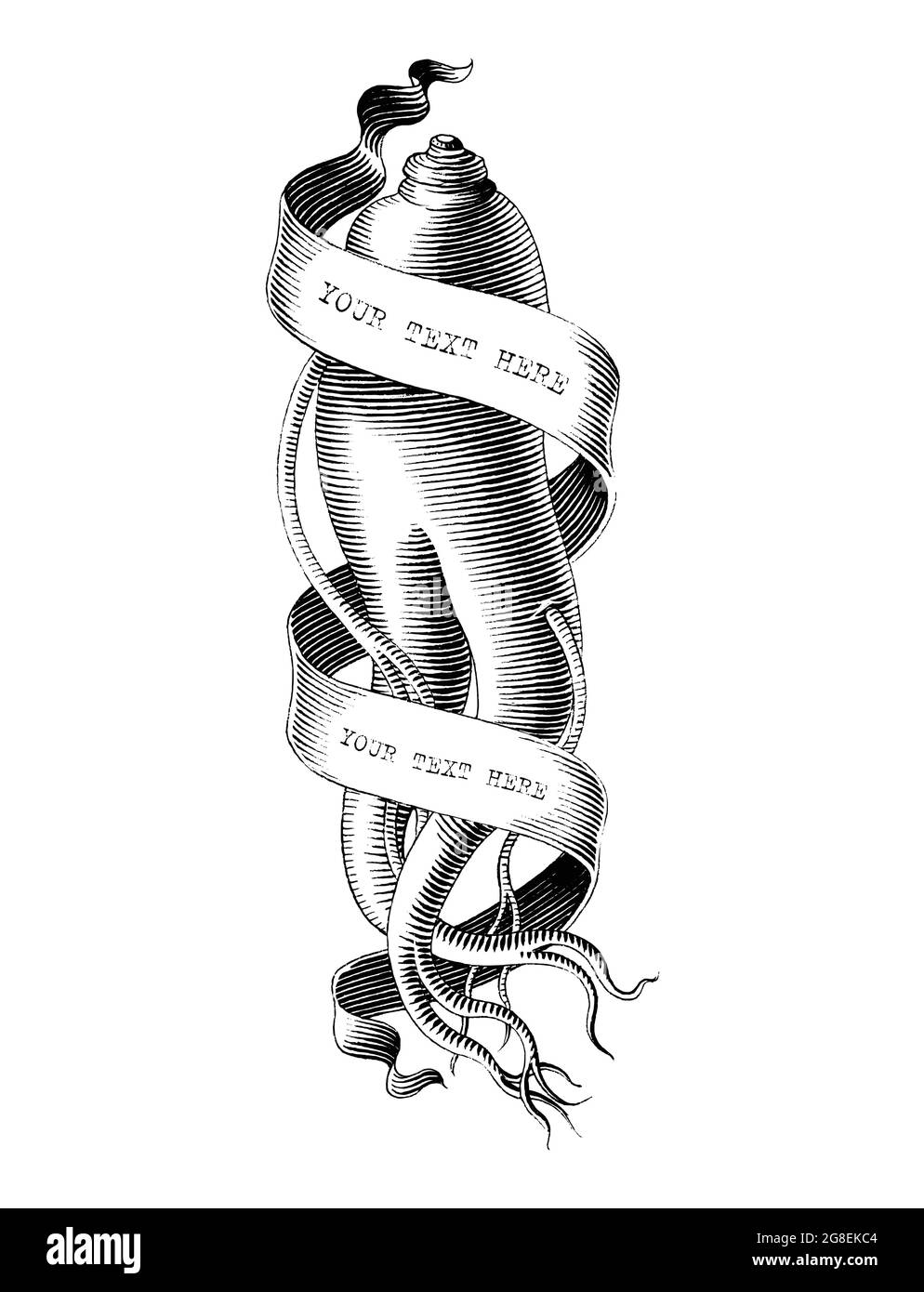 Ginseng logo with banner hand draw vintage engraving style black and ...