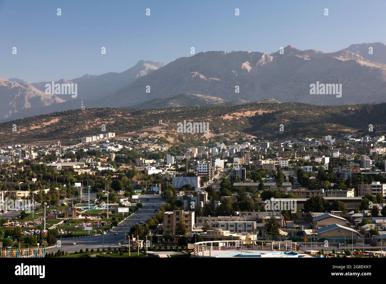 Cityscape of Yasuj on highland, Zagros mountains(Dena range), Yasuj ...