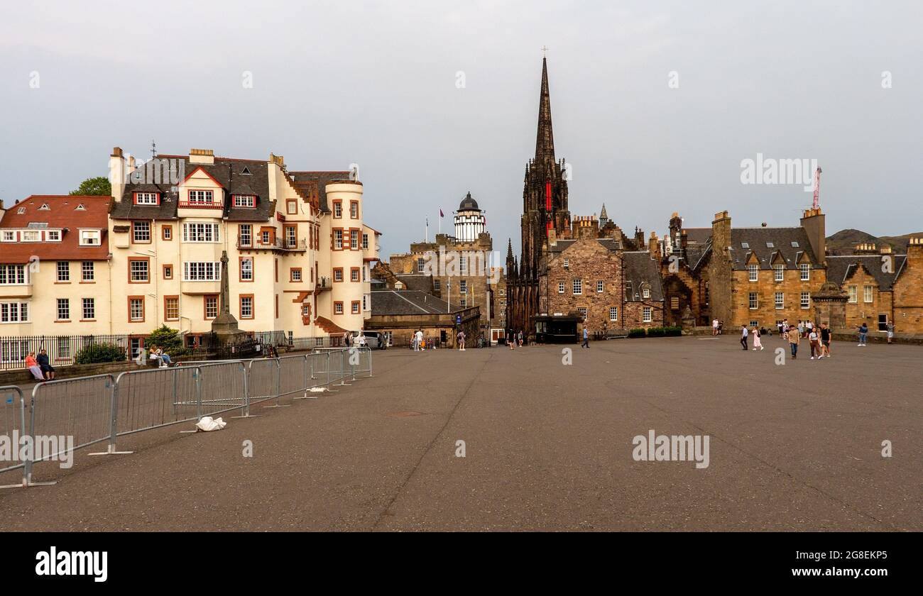 Edinburgh Castle Esplanade views to the Old Town and Ramsay Gardens ...