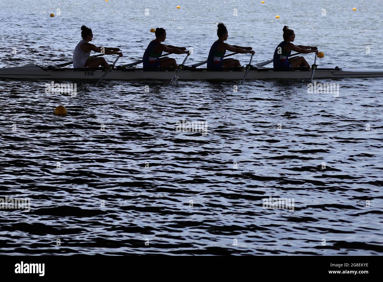 Tokyo, Japan. 20th July, 2021. Members of the Italian rowing team ...