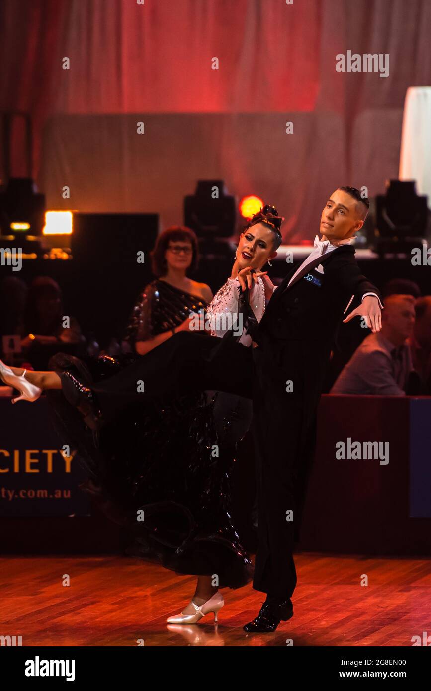 Australian Ballroom Dancers Jaxon Putland and Nicola Foxwell perform ...