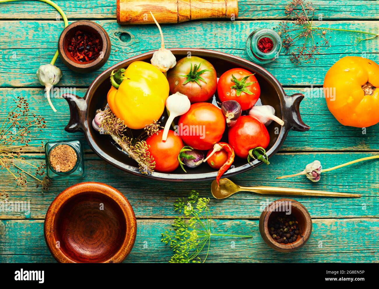 Salted homemade tomato.Cooking process.Canned tomato.Marinated ...