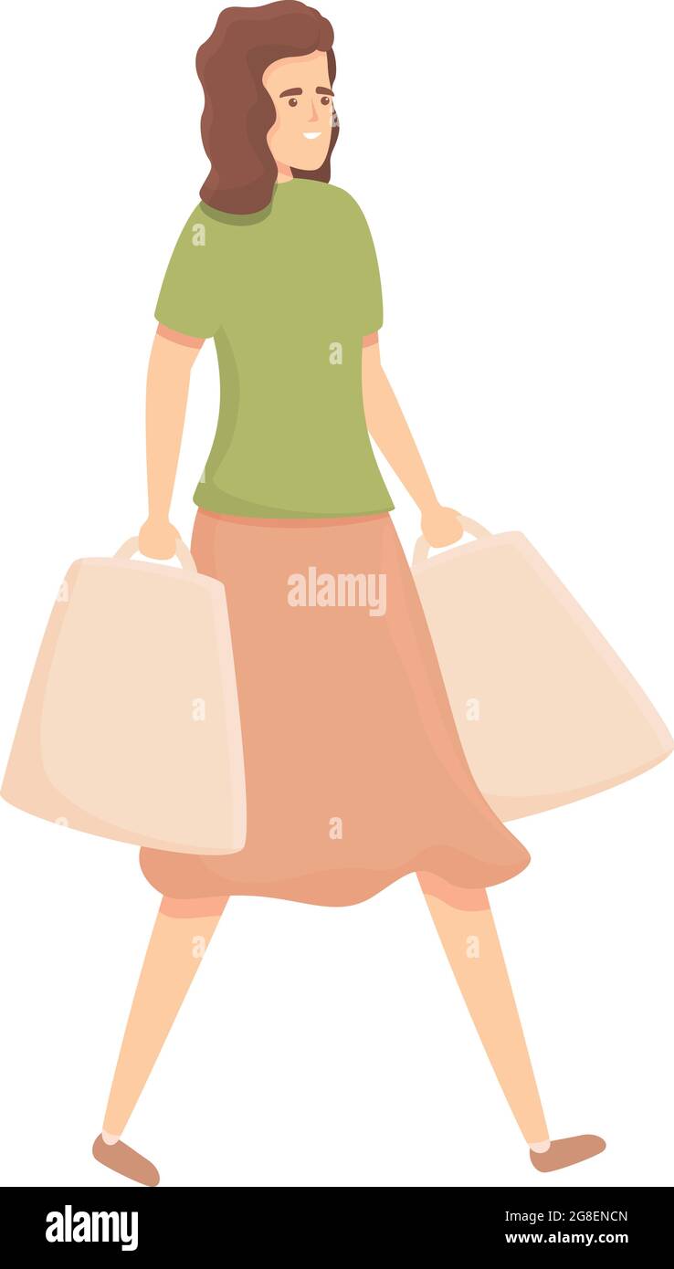 Weekend shopping icon cartoon vector. Housewife mom. Busy people Stock ...