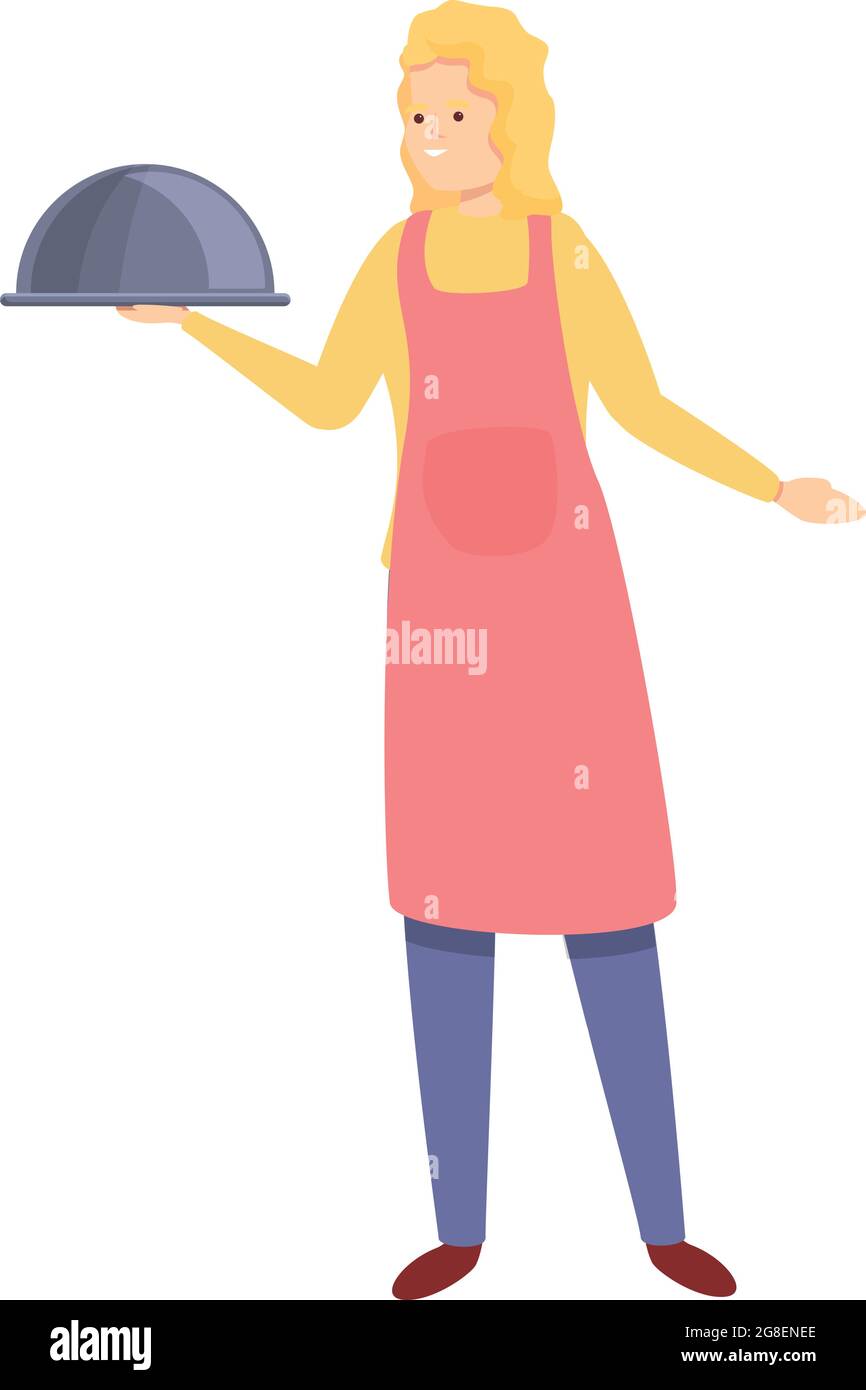 Housewife cook icon cartoon vector. Mom kitchen. Food dinner Stock ...