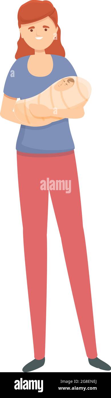 Housewife babysitter icon cartoon vector. Mom woman. Household clean ...