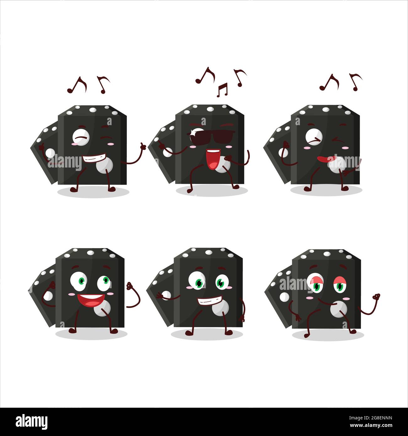 An image of black dice new dancer cartoon character enjoying the music ...