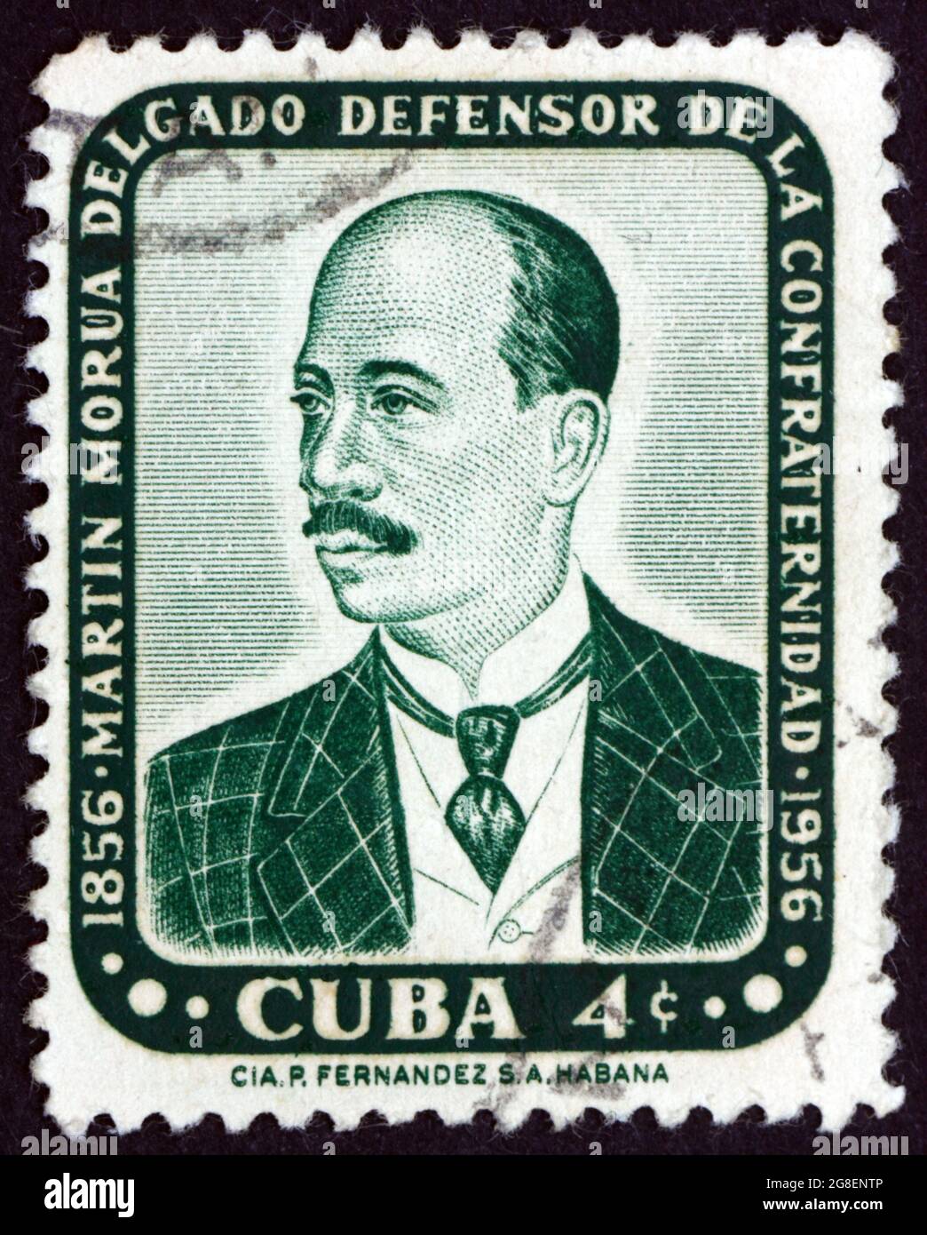CUBA - CIRCA 1957: a stamp printed in the Cuba shows Martin Morua ...