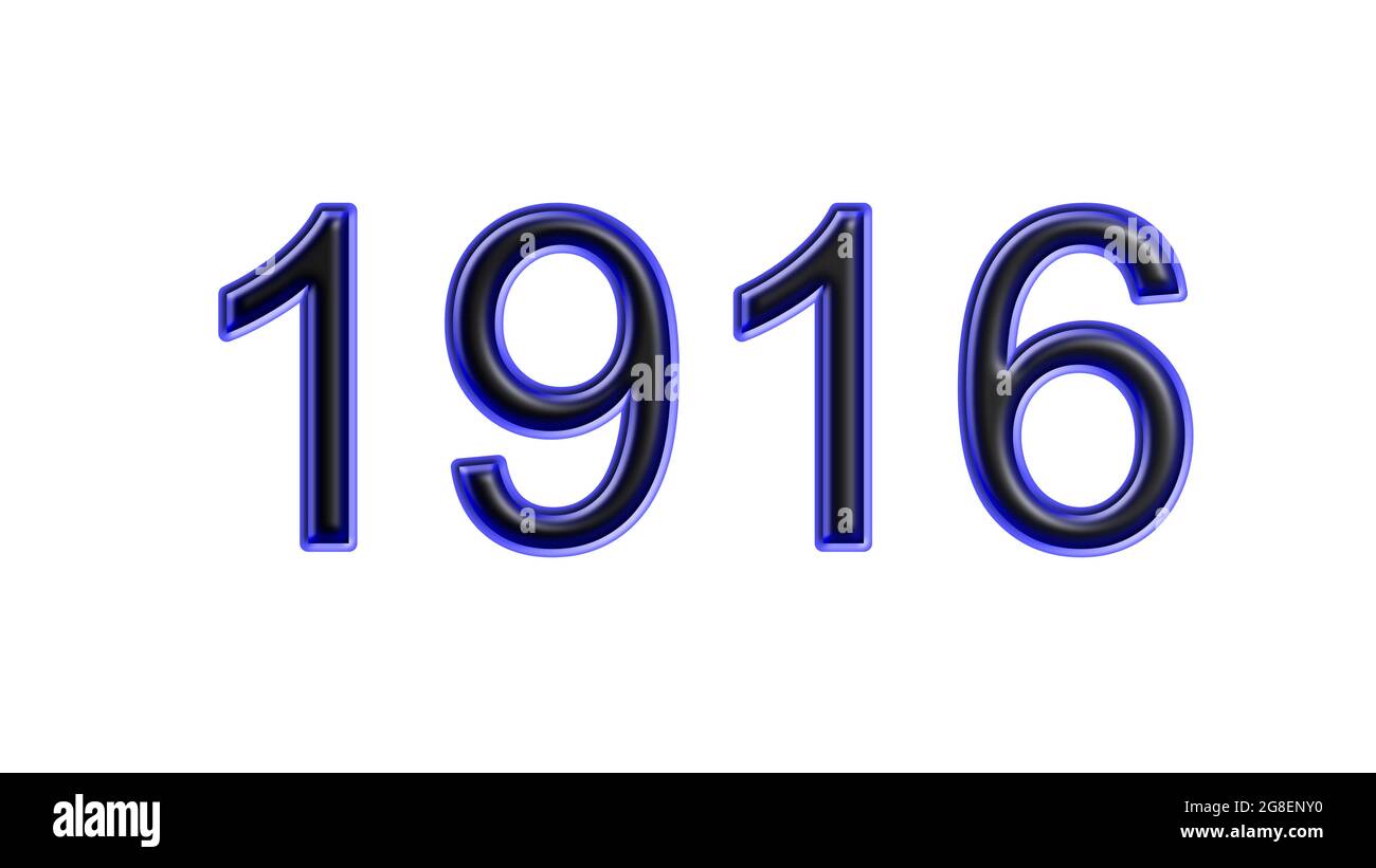 blue 1916 number 3d effect white background Stock Photo - Alamy