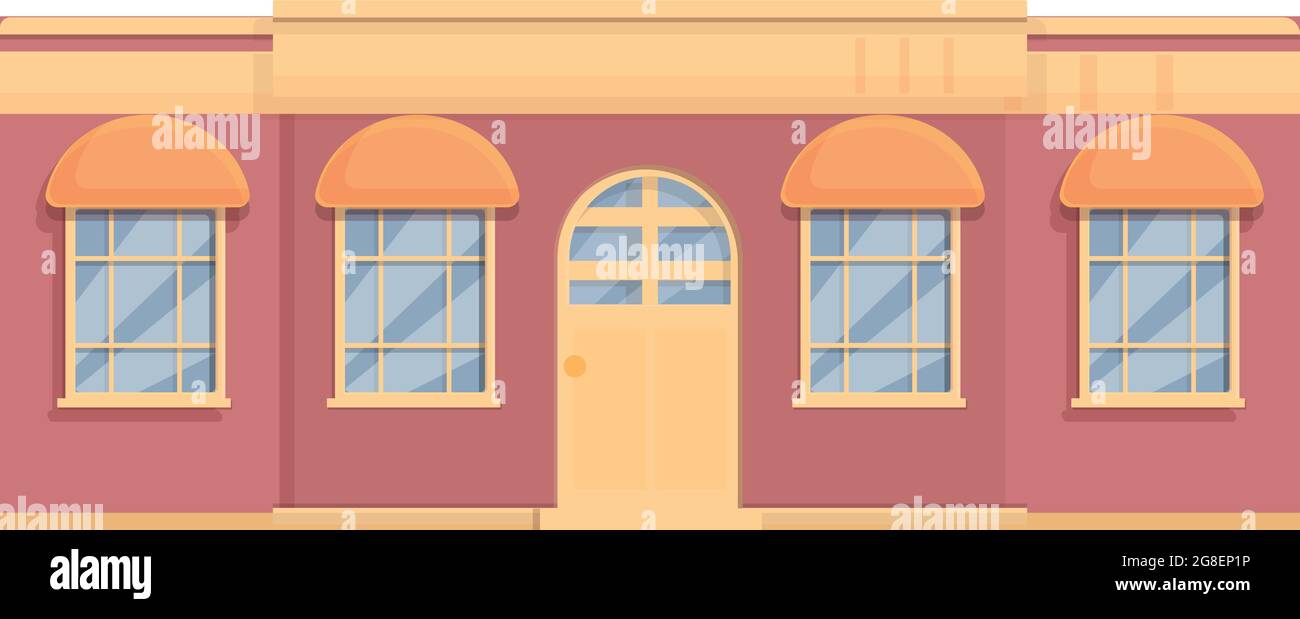 Cute street cafe icon cartoon vector. Drink shop. Coffee restaurant ...