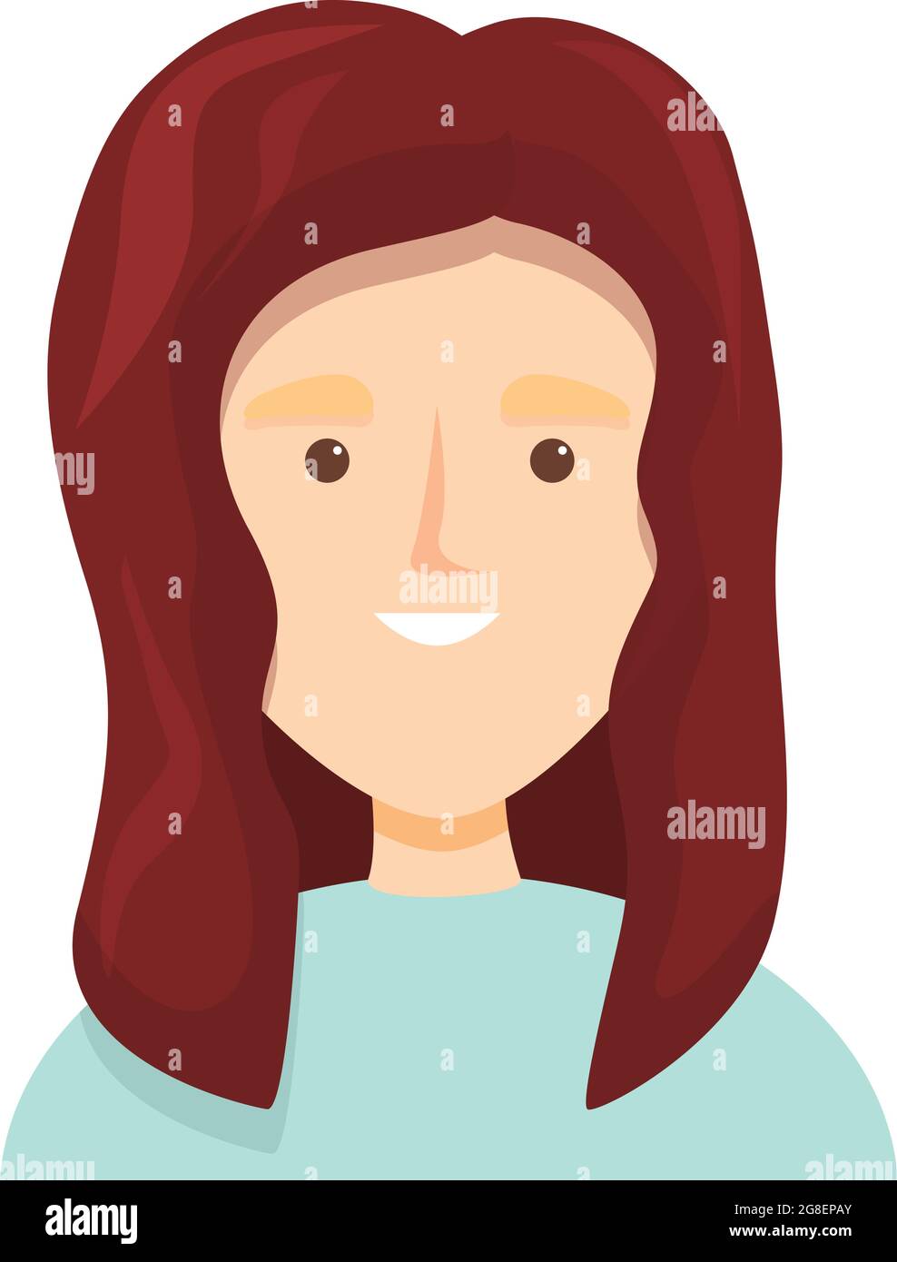 Brunette hair color icon cartoon vector. Woman hairstyle. Wig style ...
