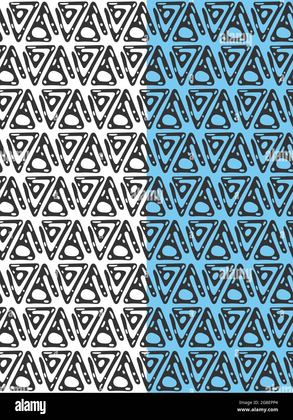 Ethnic seamless pattern. Hand drawn geomentric ornament. Triangle ...