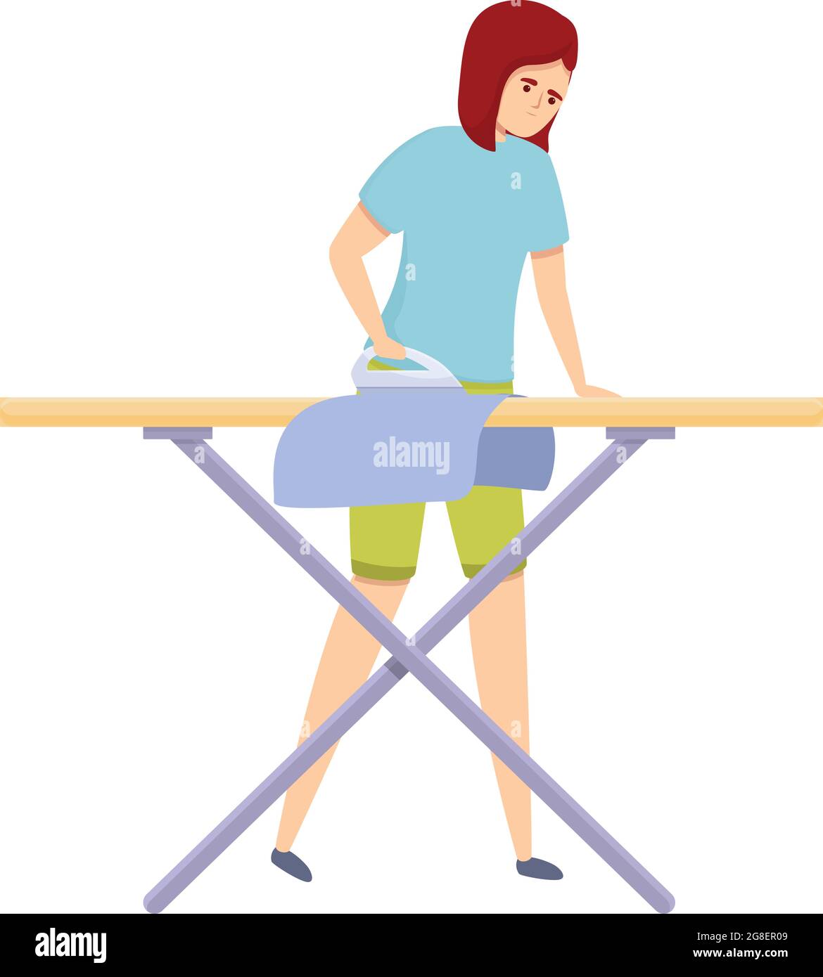 Mom ironing board icon cartoon vector. Woman housewife. Home housework ...