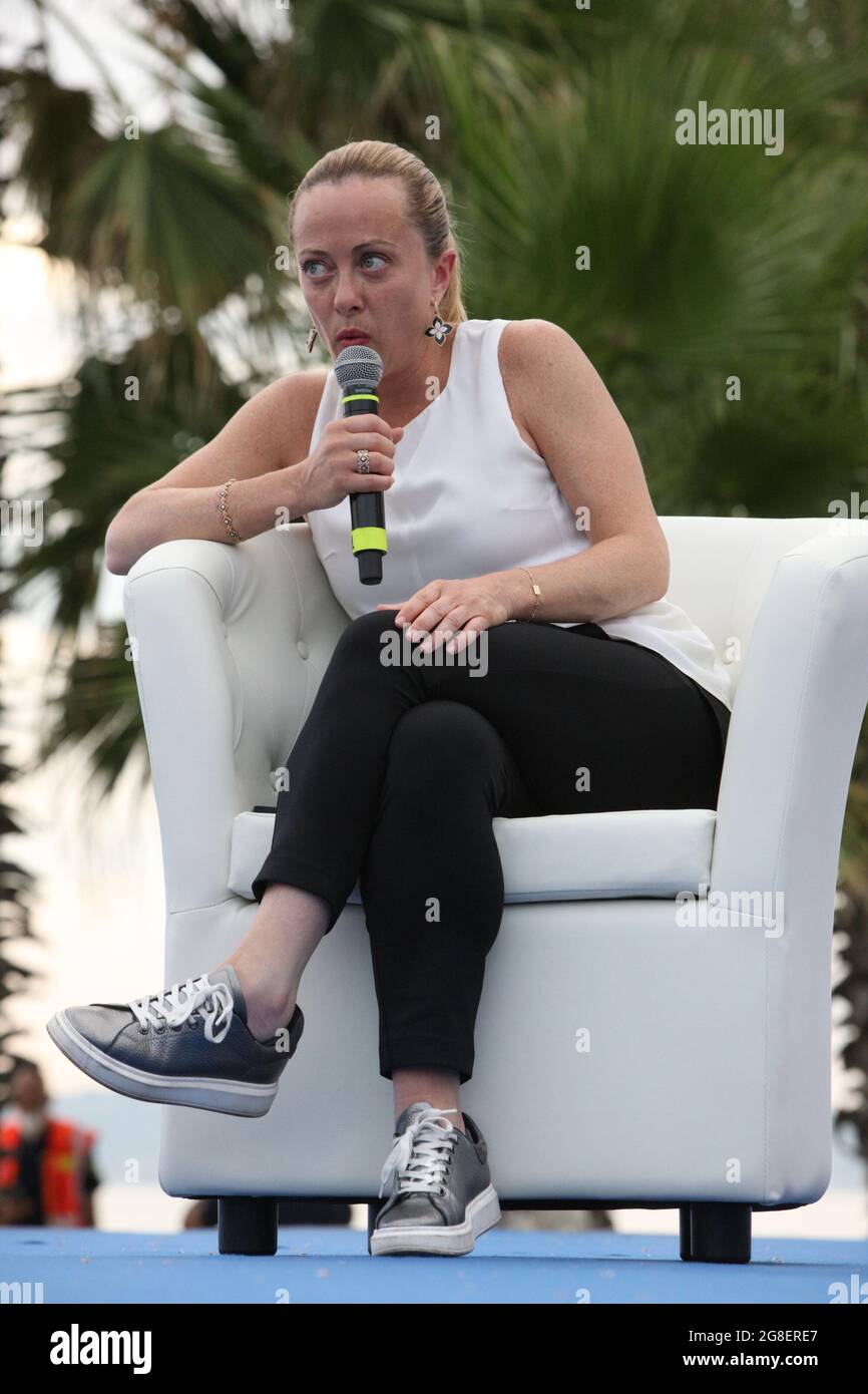 The president of FRATELLI D'ITALIA, Giorgia Meloni, attend the book ...