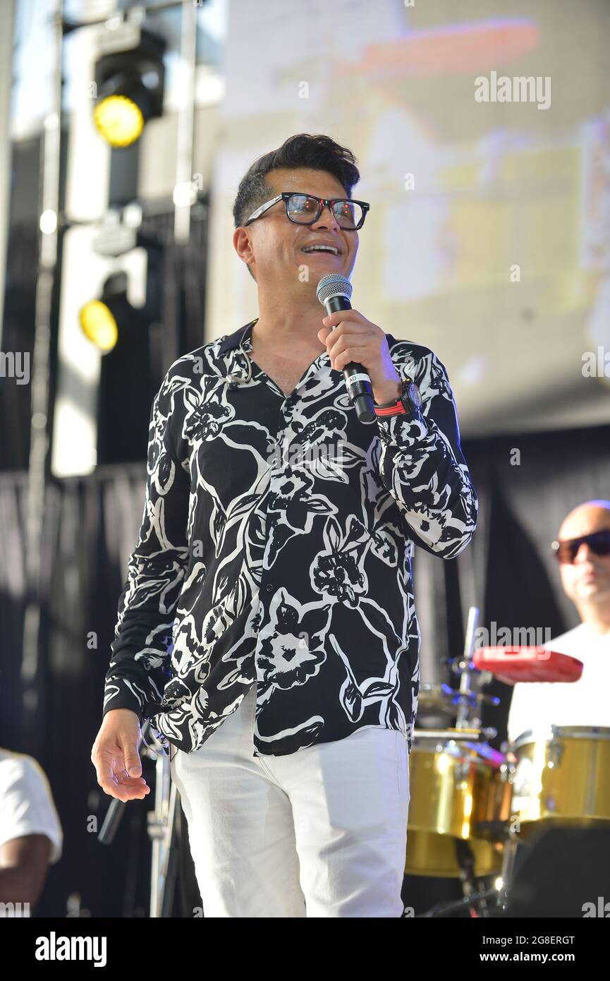MIRAMAR, FLORIDA - JULY 18: Colombian singer Charlie Cardona performs ...