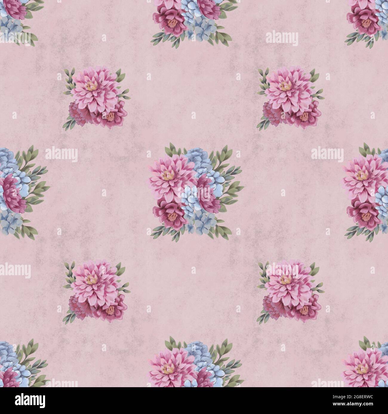 Watercolor floral seamless pattern. Hand painted flowers, greeting card ...