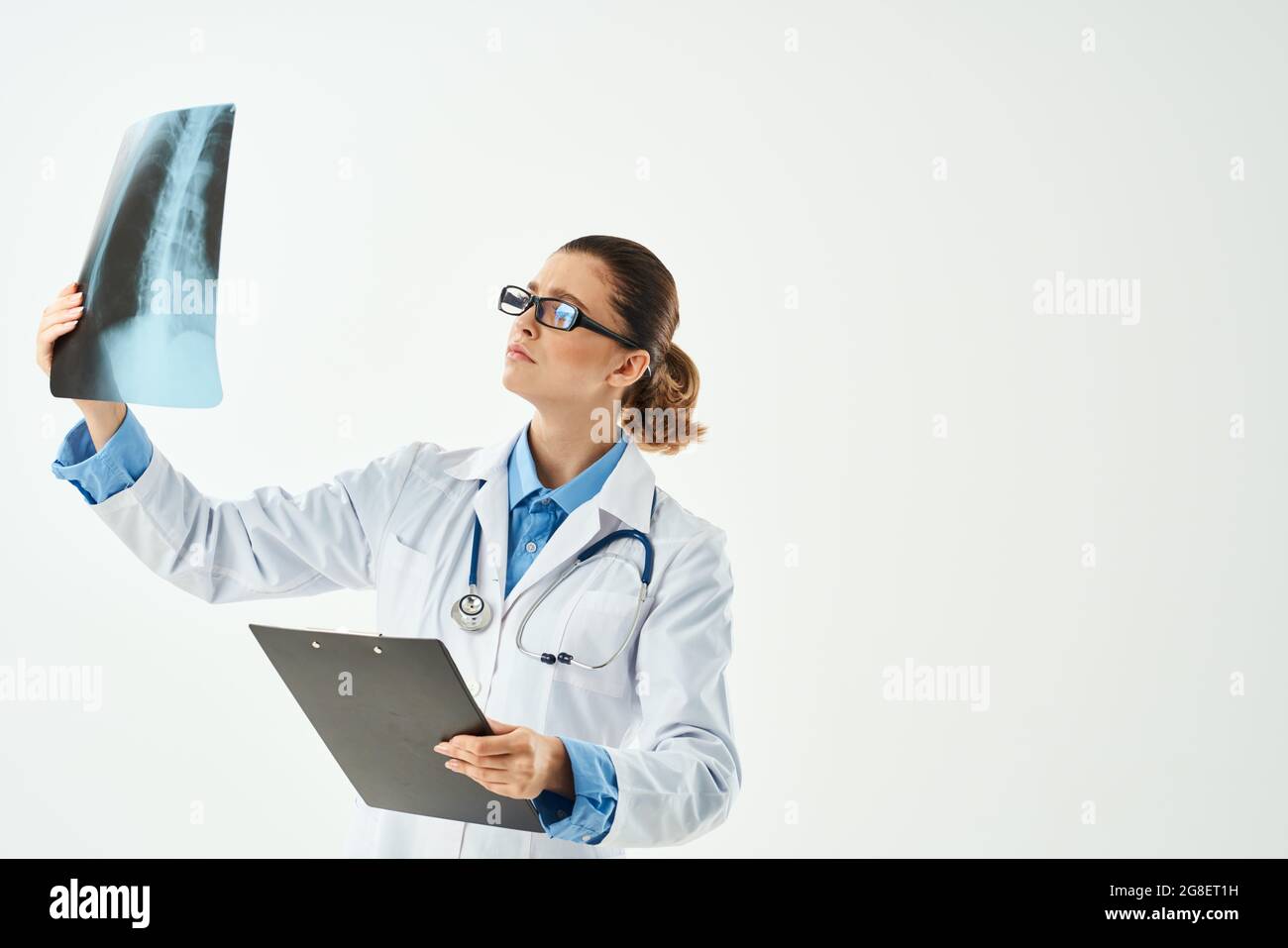 nurse radiologist in white coat x-rays hospital professional Stock ...