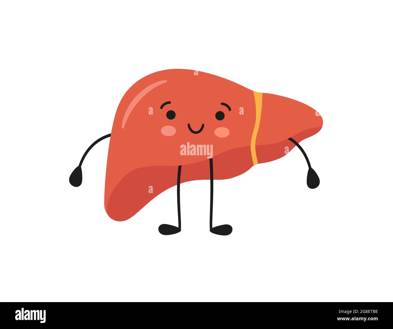 Healthy happy smiling cute liver character. Vector illustration Stock ...
