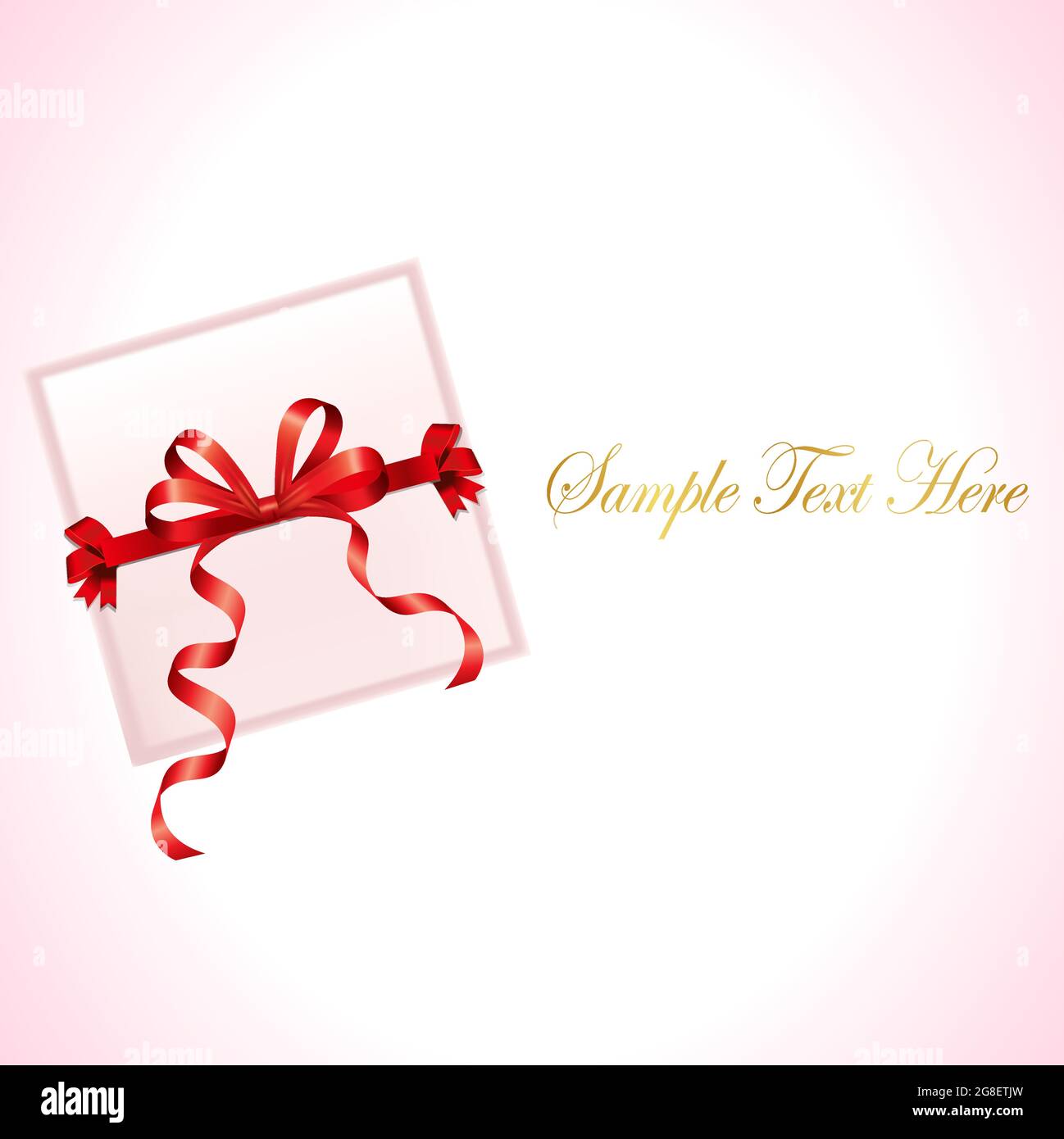 Gift box with red foil bow and red silk ribbon for celebration gift ...