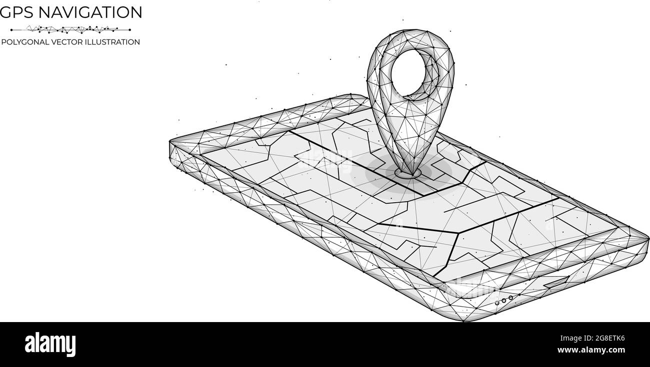 Global Positioning System low poly art. Polygonal vector illustration ...