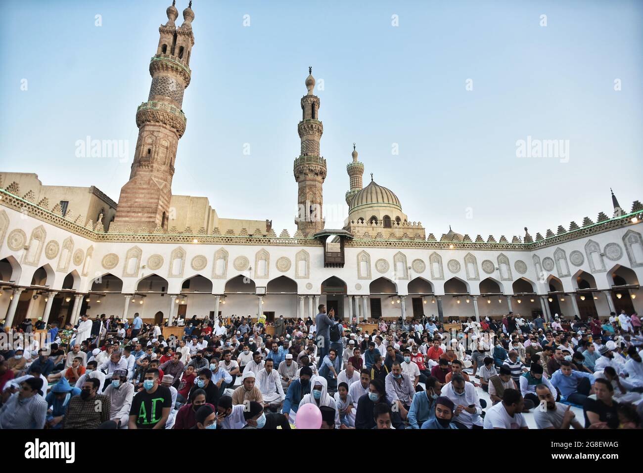 Cairo, Egypt. 20th July, 2021. Egyptian Muslims attend Eid al-Adha ...