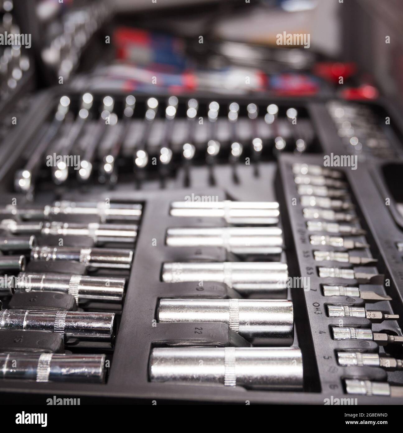 Illustration of case with new instruments Stock Photo - Alamy