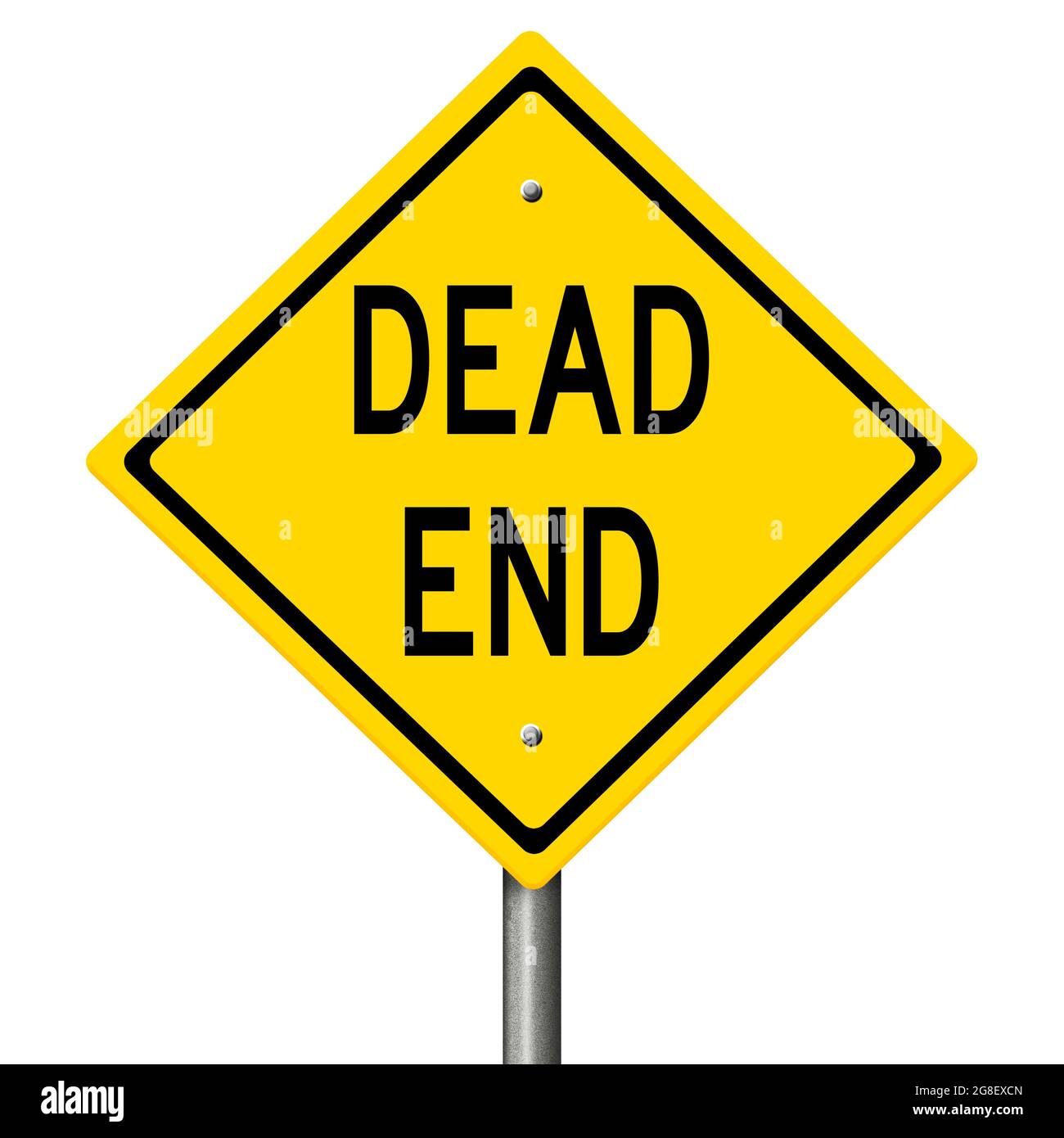 Rendering of a yellow road sign Stock Photo - Alamy