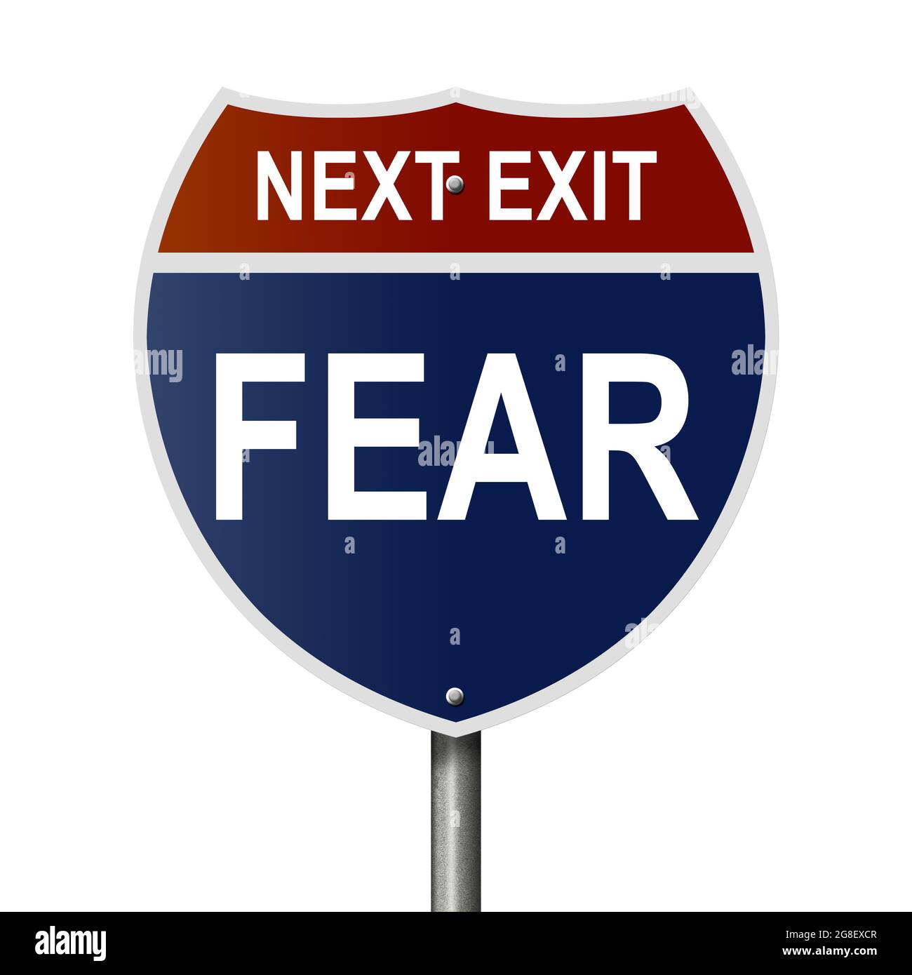 Rendering of a red, white and blue sign in the style of interstate ...